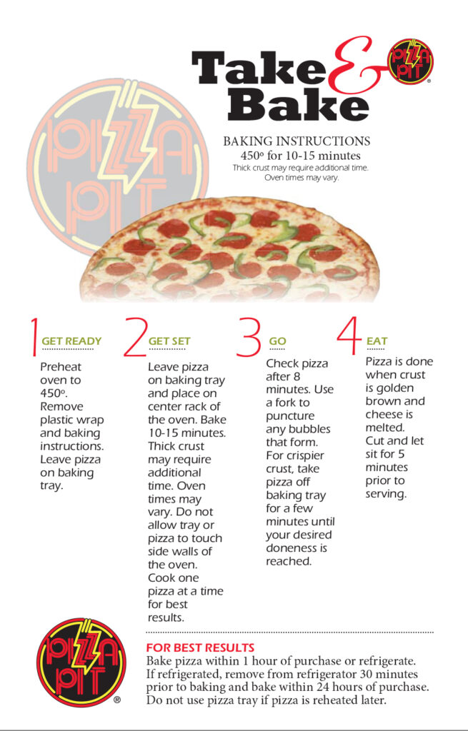 Take and Bake Pizza at Pizza Pit